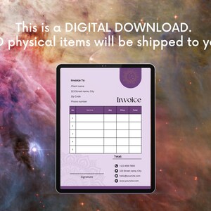 Invoice Template for Reiki Business, Energy Healers, Massage Therapists ...