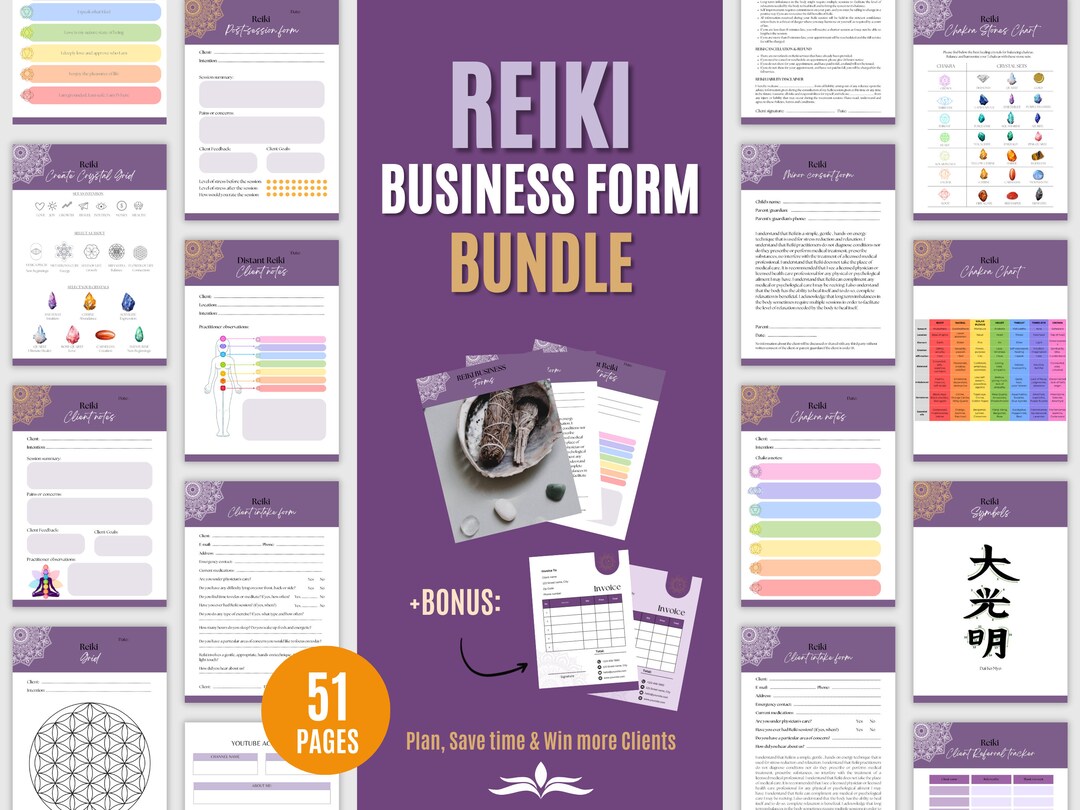 REIKI BUSINESS Form BUNDLE | Reiki Session | Distance Reiki Forms ...