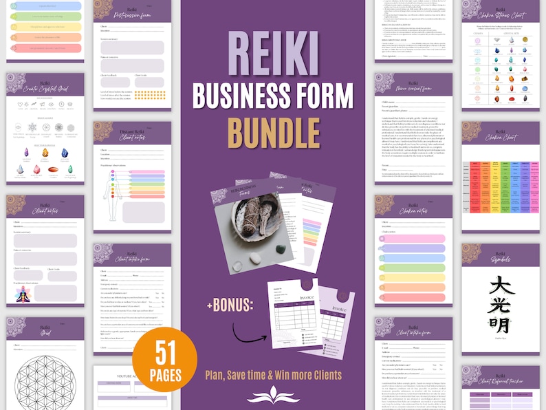 REIKI BUSINESS Form BUNDLE | Reiki Session | Distance Reiki Forms ...