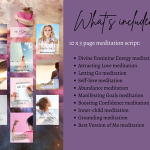 Divine Feminine Energy Meditation Script BUNDLE - Elevate Feminine ...