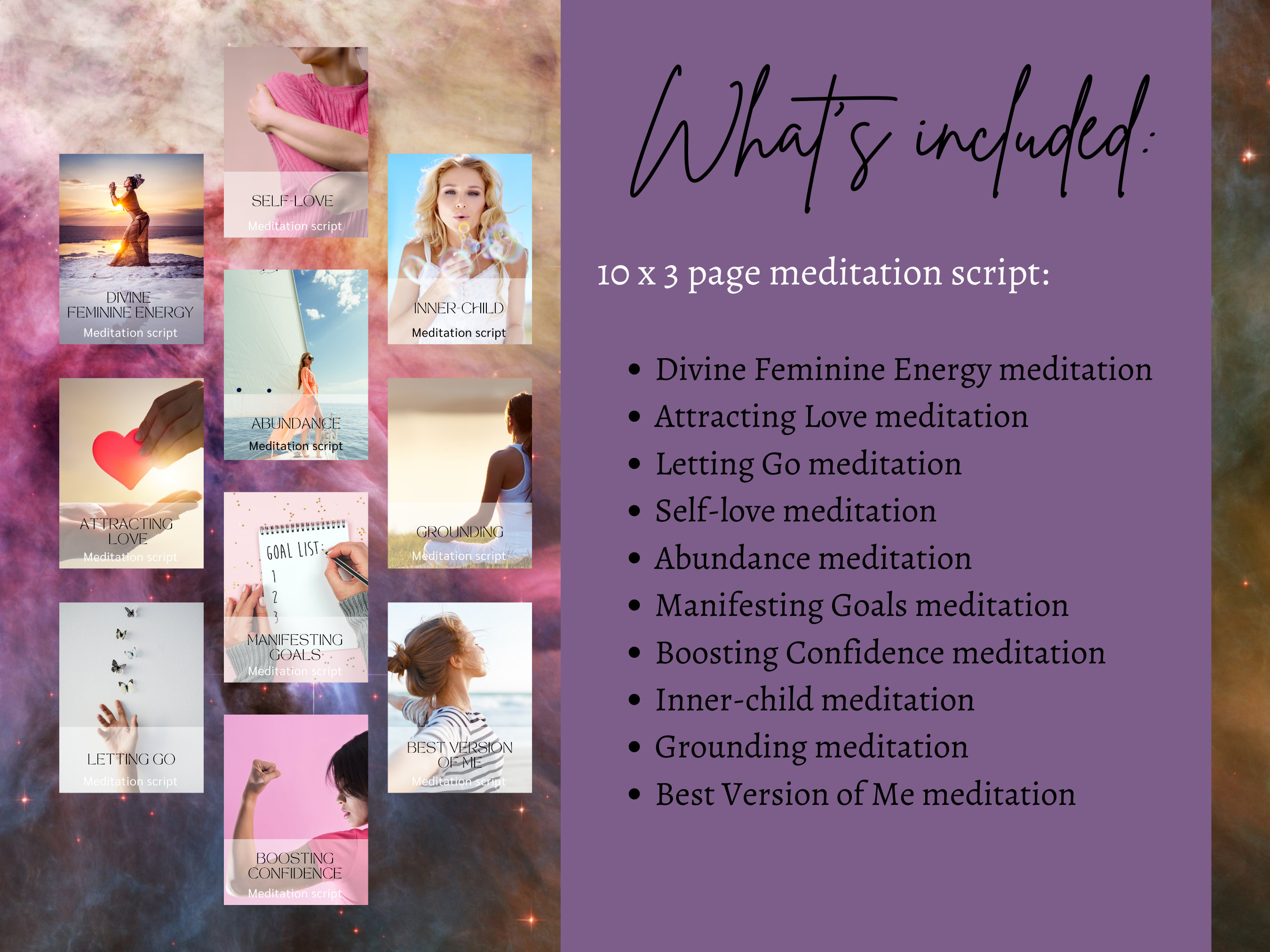Divine Feminine Energy Meditation Script BUNDLE - Elevate Feminine ...
