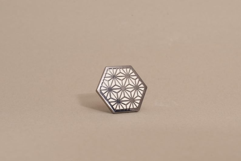 Kikko Asanoha Traditional Japanese Pattern Lapel Pin Badge Pair ...