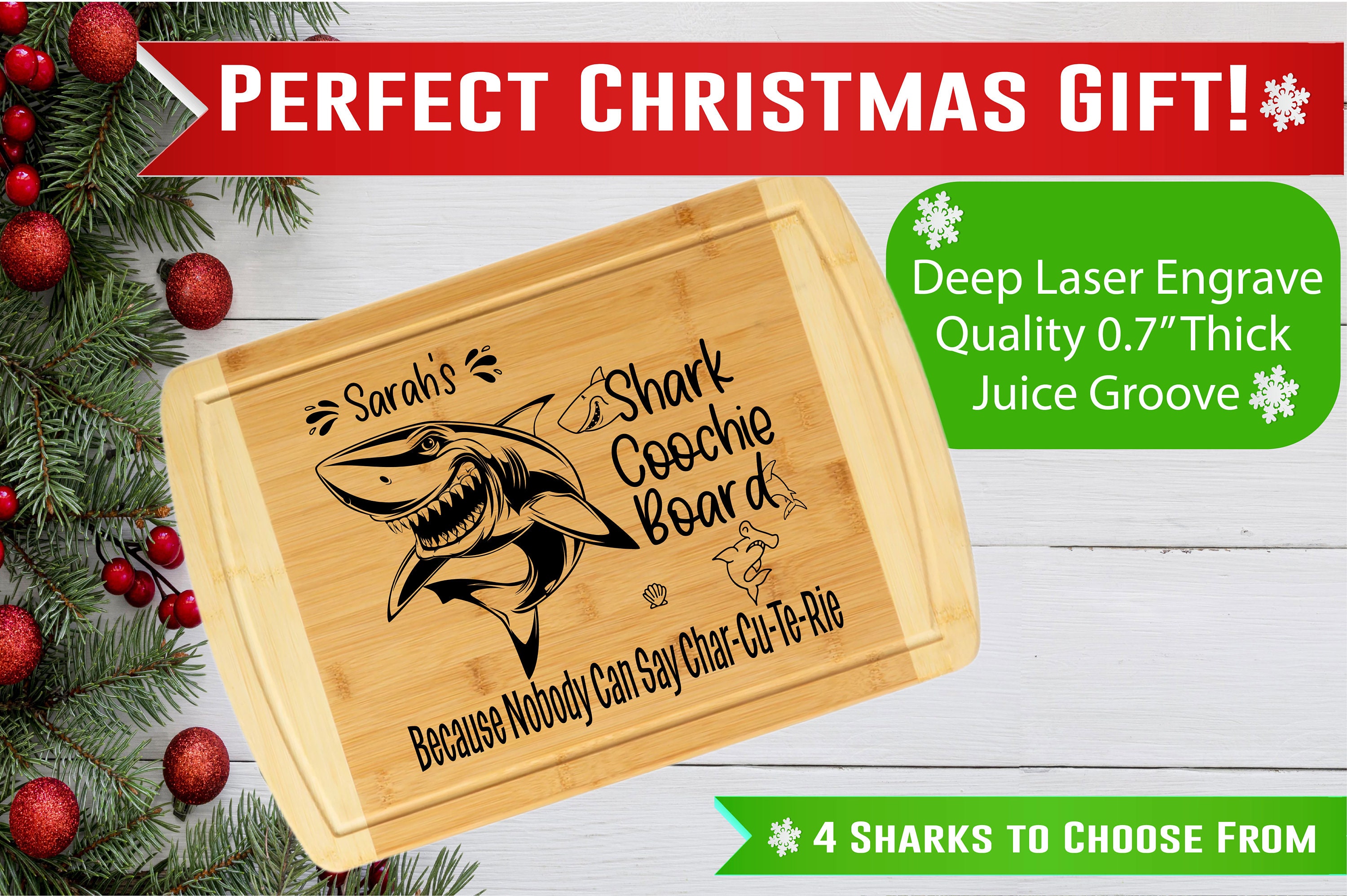 Shark Coochie Board Charcuterie Board Funny Shark Cuterie Board ...