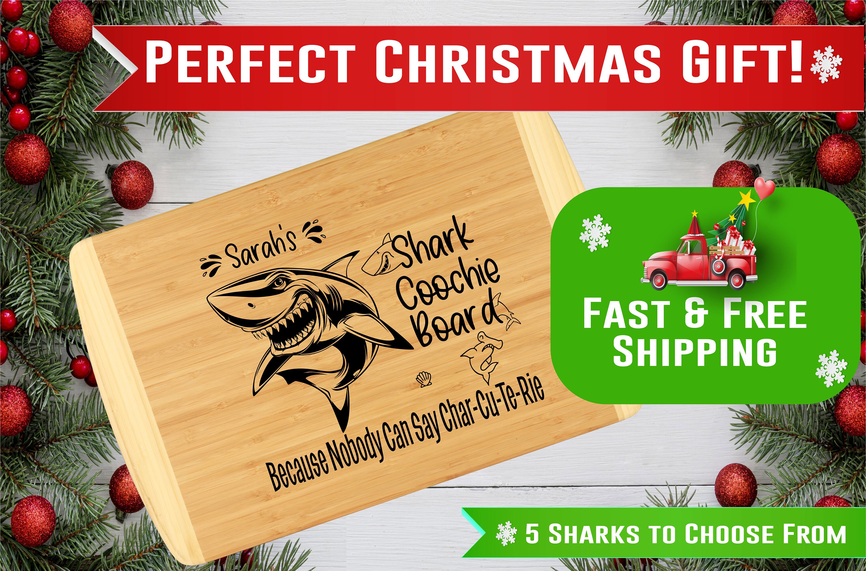 Sharkcoochie Boards, Cutting Boards, High Quality Bamboo, Shark ...