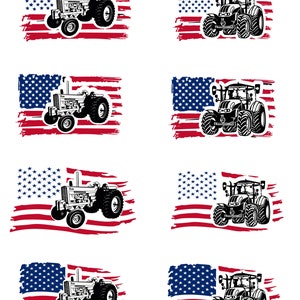 Tractor American Flag US Farm Tractor Retro Tractor Flag SVG Design ...