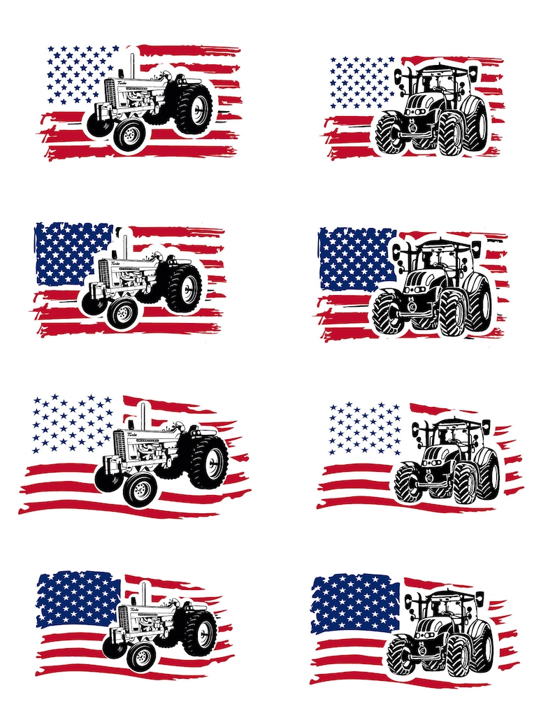 Tractor American Flag US Farm Tractor Retro Tractor Flag SVG Design ...