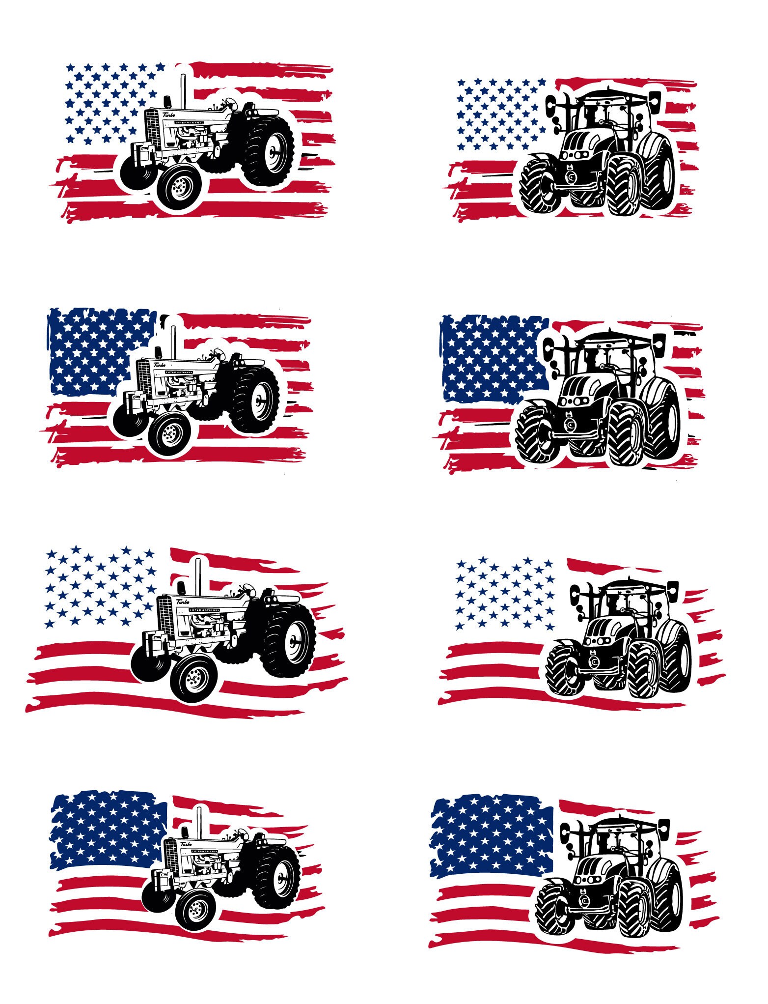 Tractor American Flag US Farm Tractor Retro Tractor Flag SVG Design ...