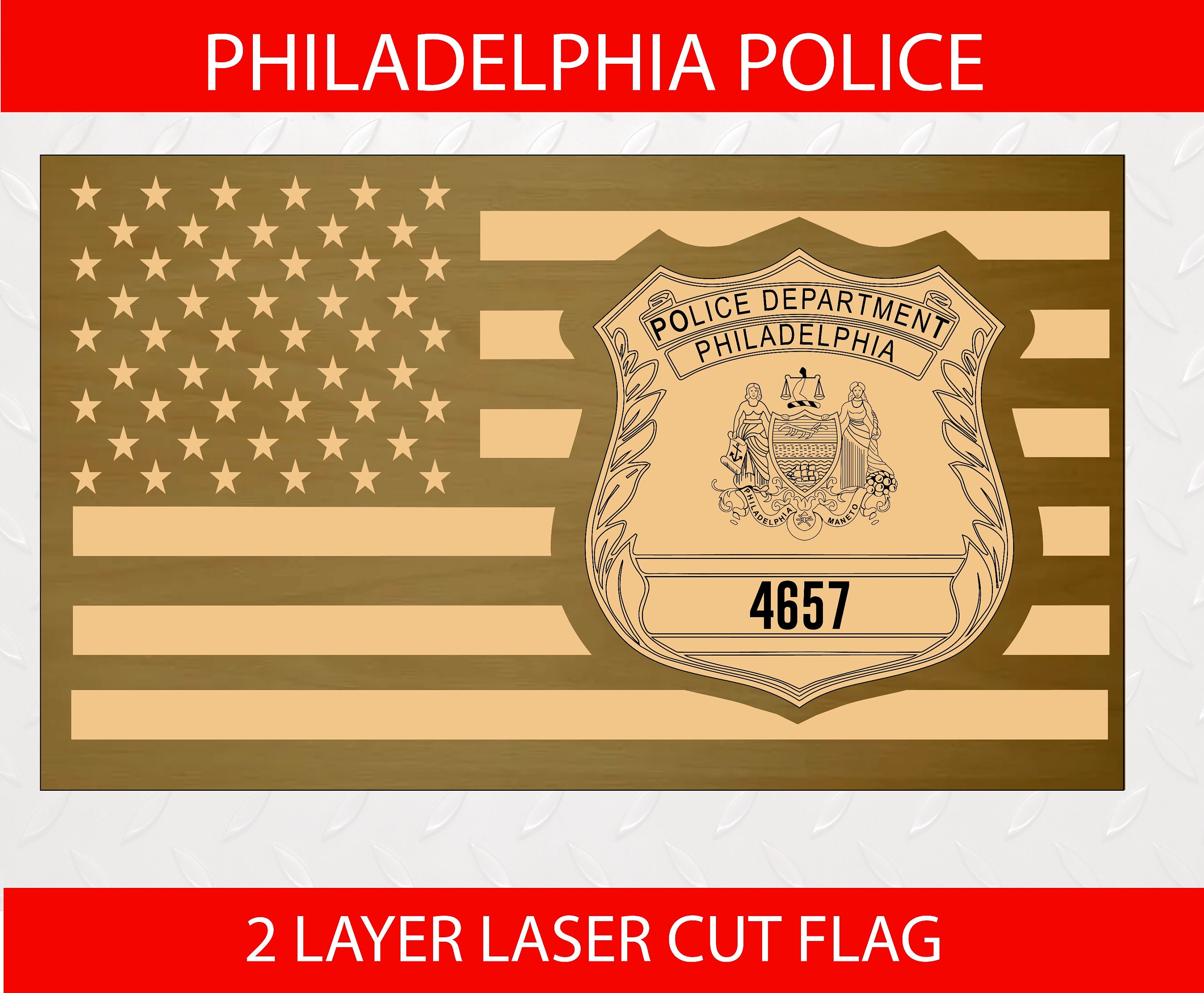 Philadelphia PD Police Laser Cut Flag Svg Dxf Laser Cut File - Etsy