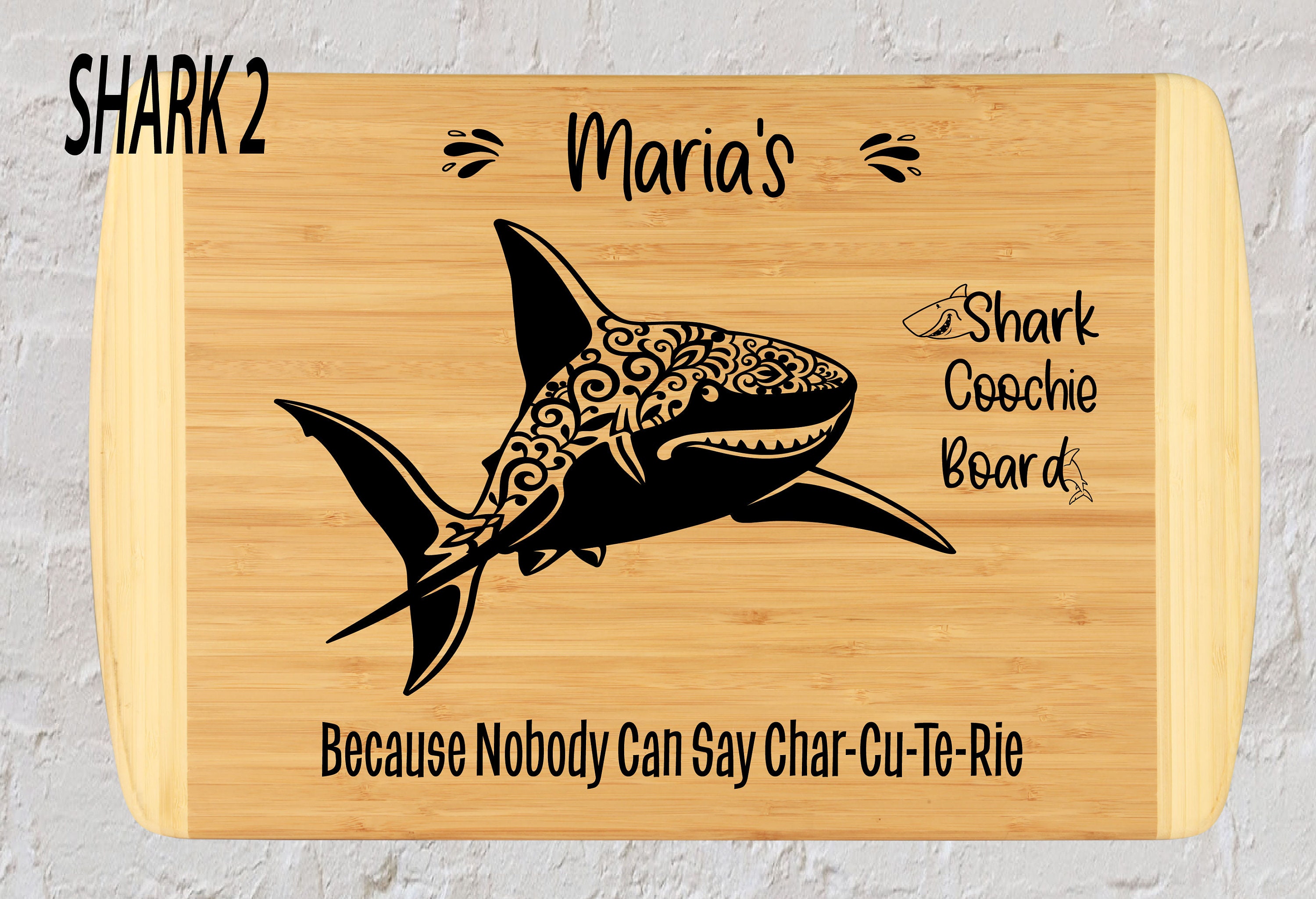 Shark Cuterie Board, Shark Coochie Board, Personalized Cutting Board, Laser Engraved Cutting ...