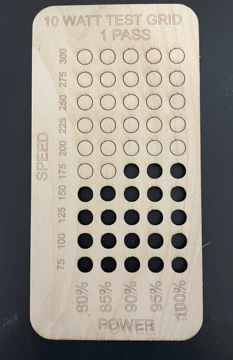 Diode Laser Material Test Grids 5W & 10W, 20W Grids to Cover Most Diode ...