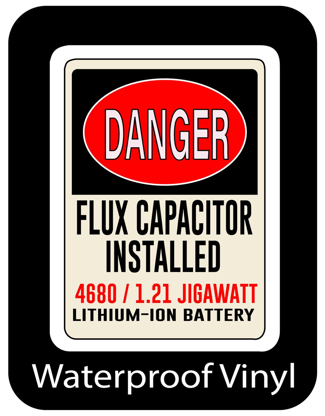 Flux Capacitor Danger Sticker, Personalized Decal,danger Sticker, Tesla ...