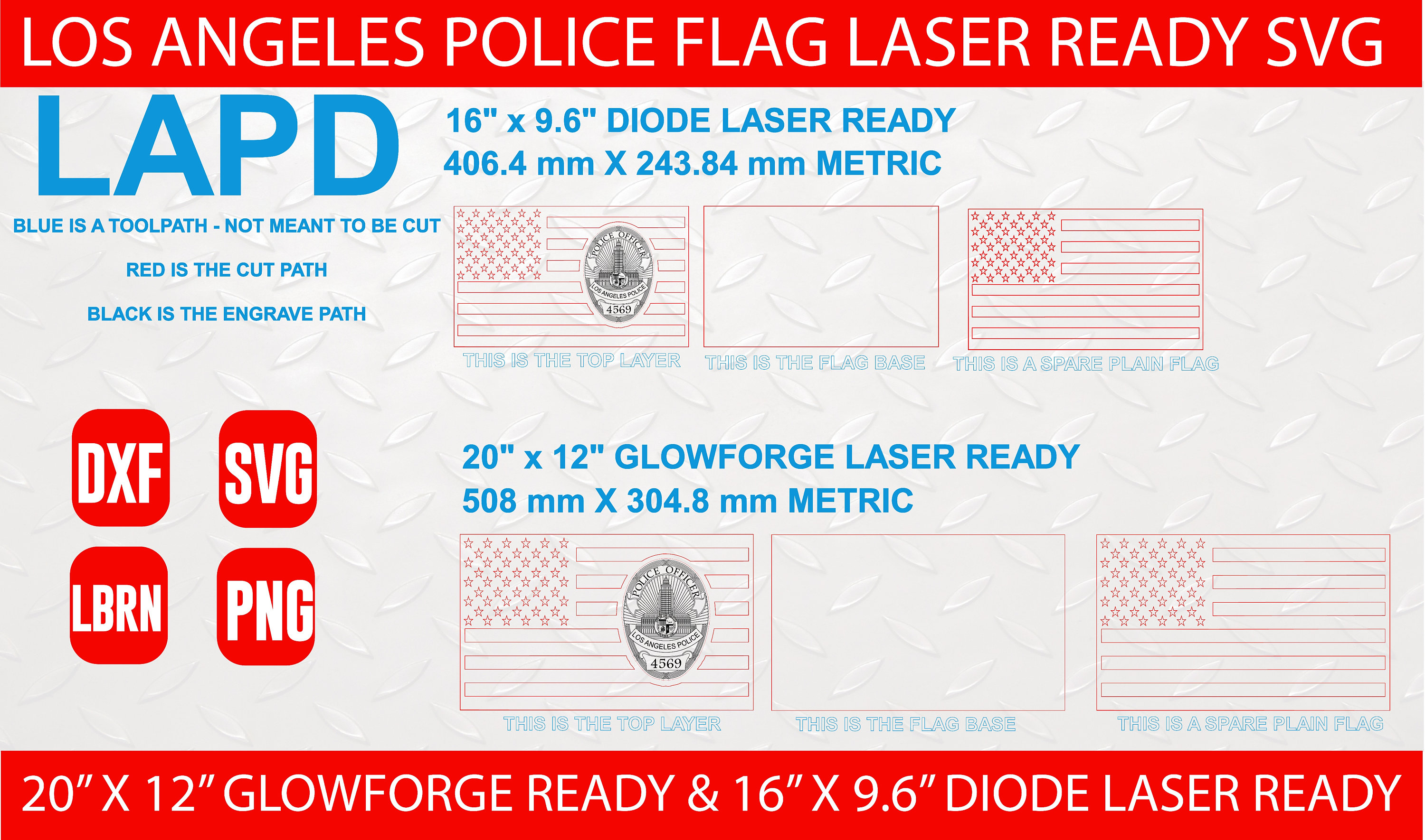 LAPD Los Angeles Police Laser Cut Flag Svg Dxf Laser Cut File - Etsy