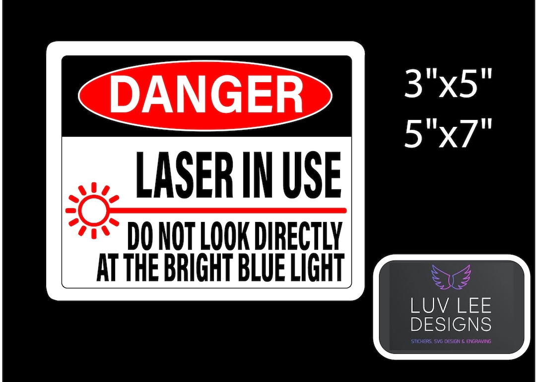 Danger Sticker, Laser in Use, Personalized Decal, Vinyl Dinosaur ...