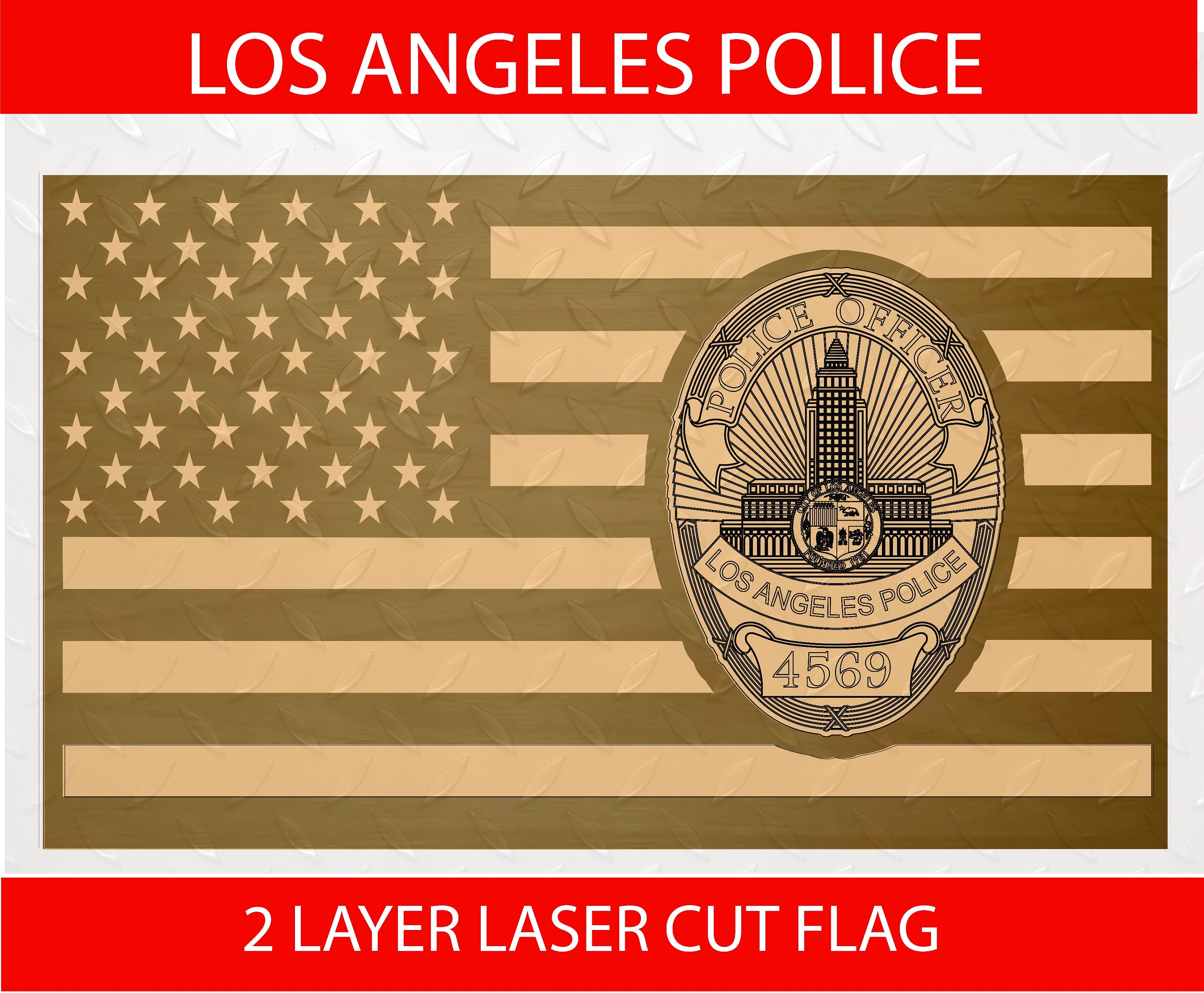 LAPD Los Angeles Police Laser Cut Flag Svg Dxf Laser Cut File - Etsy