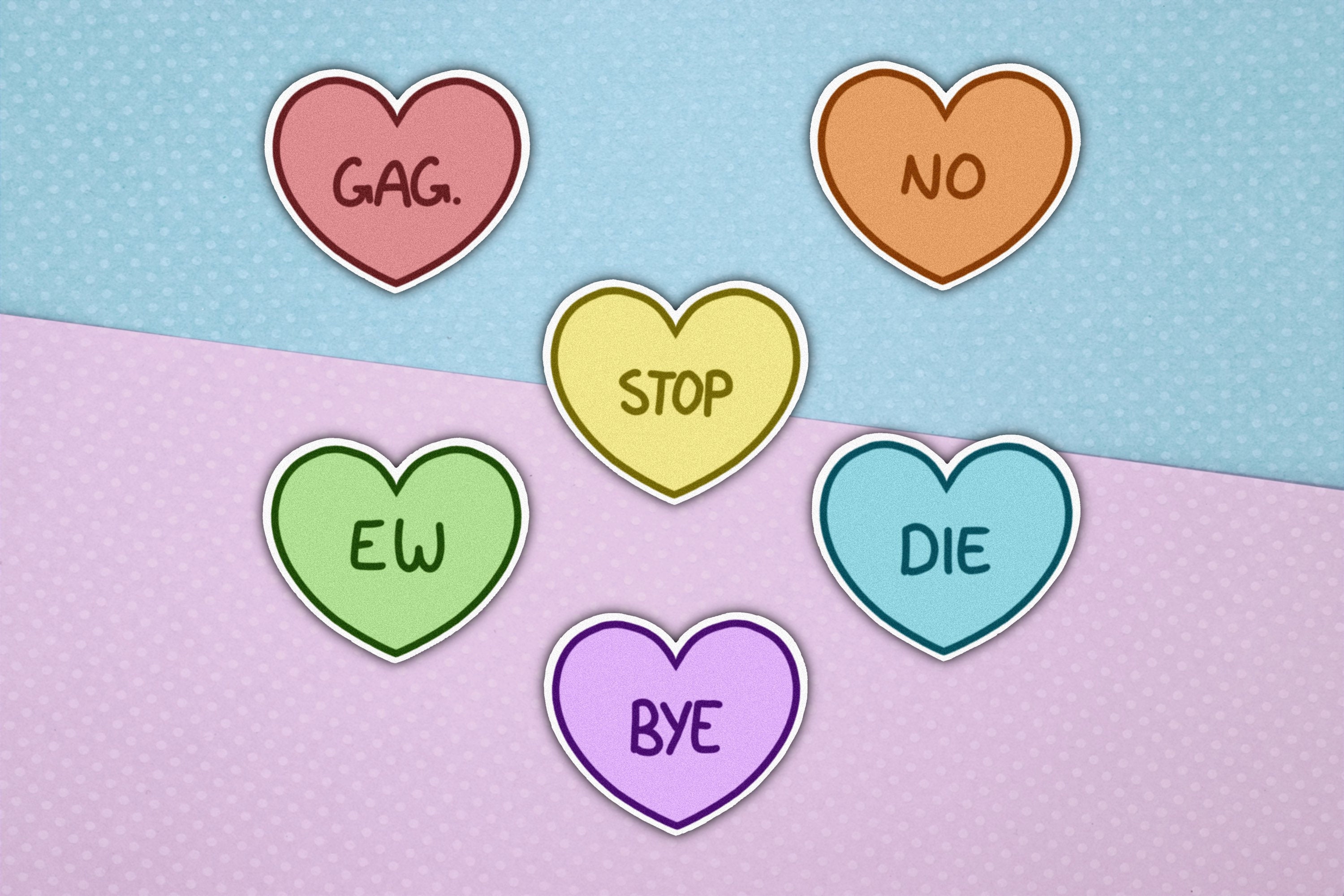Valentine's Day Conversation Heart Sticker Pack Small Stickers Gifts - Etsy