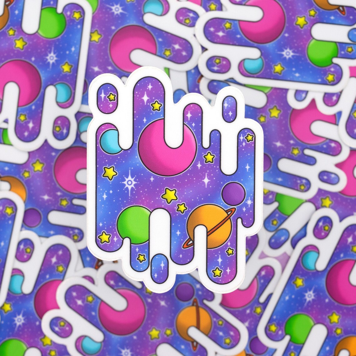 Drippy Space Waterproof Vinyl Sticker Space Stars - Etsy