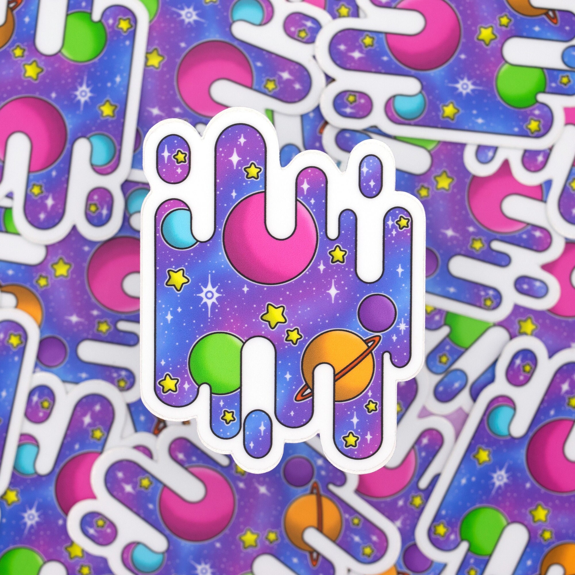 Drippy Space Waterproof Vinyl Sticker Space Stars - Etsy