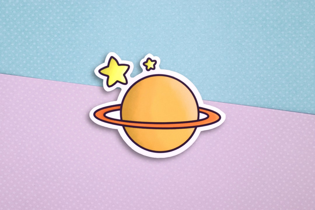Planet Saturn Waterproof Vinyl Sticker Space Stars Galaxy Water Bottle ...