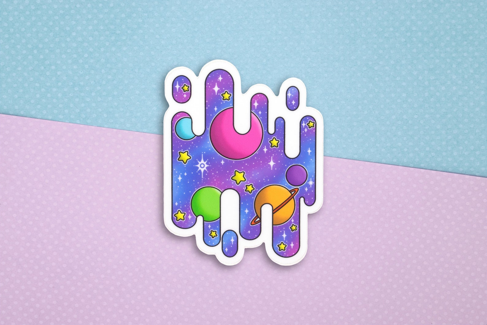 Drippy Space Waterproof Vinyl Sticker Space Stars - Etsy