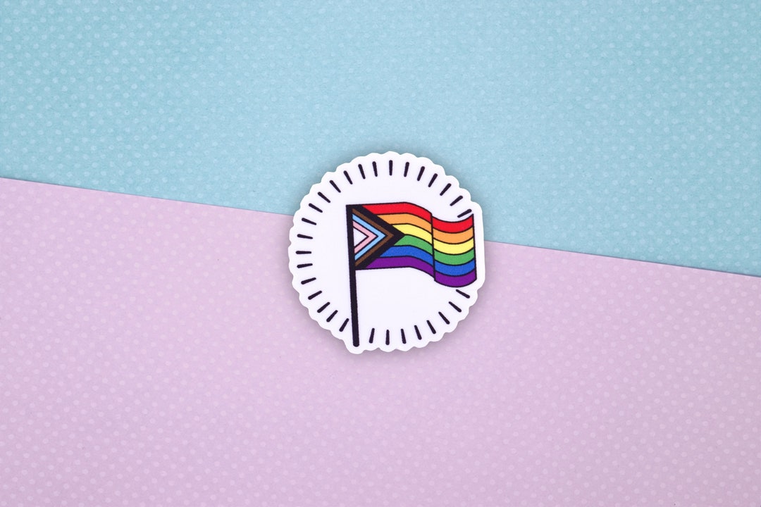 Pride Small Sticker Progress Pride Flag Waterproof Vinyl Stickers Water ...