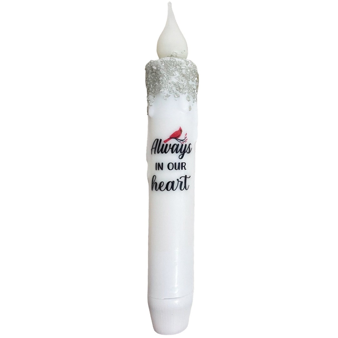 Cardinal Remembrance Flameless Battery Operated Timer Taper Candle ...