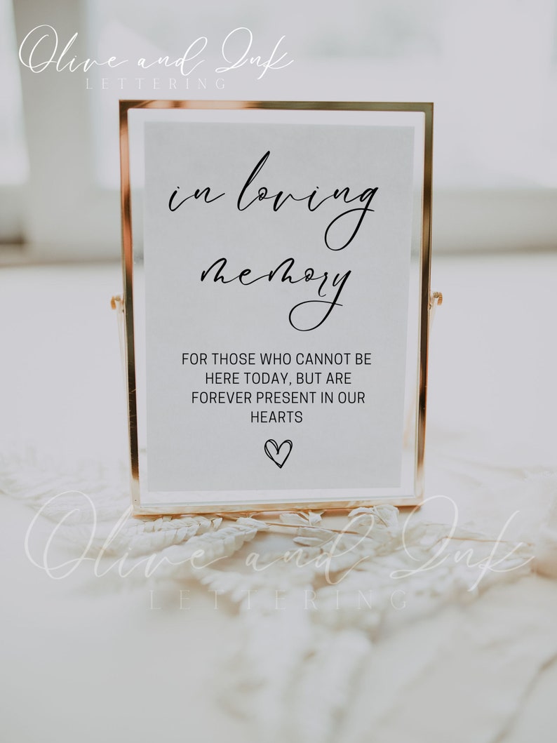 AVA in Loving Memory Sign Printable, Forever in Our Hearts, Minimalist ...