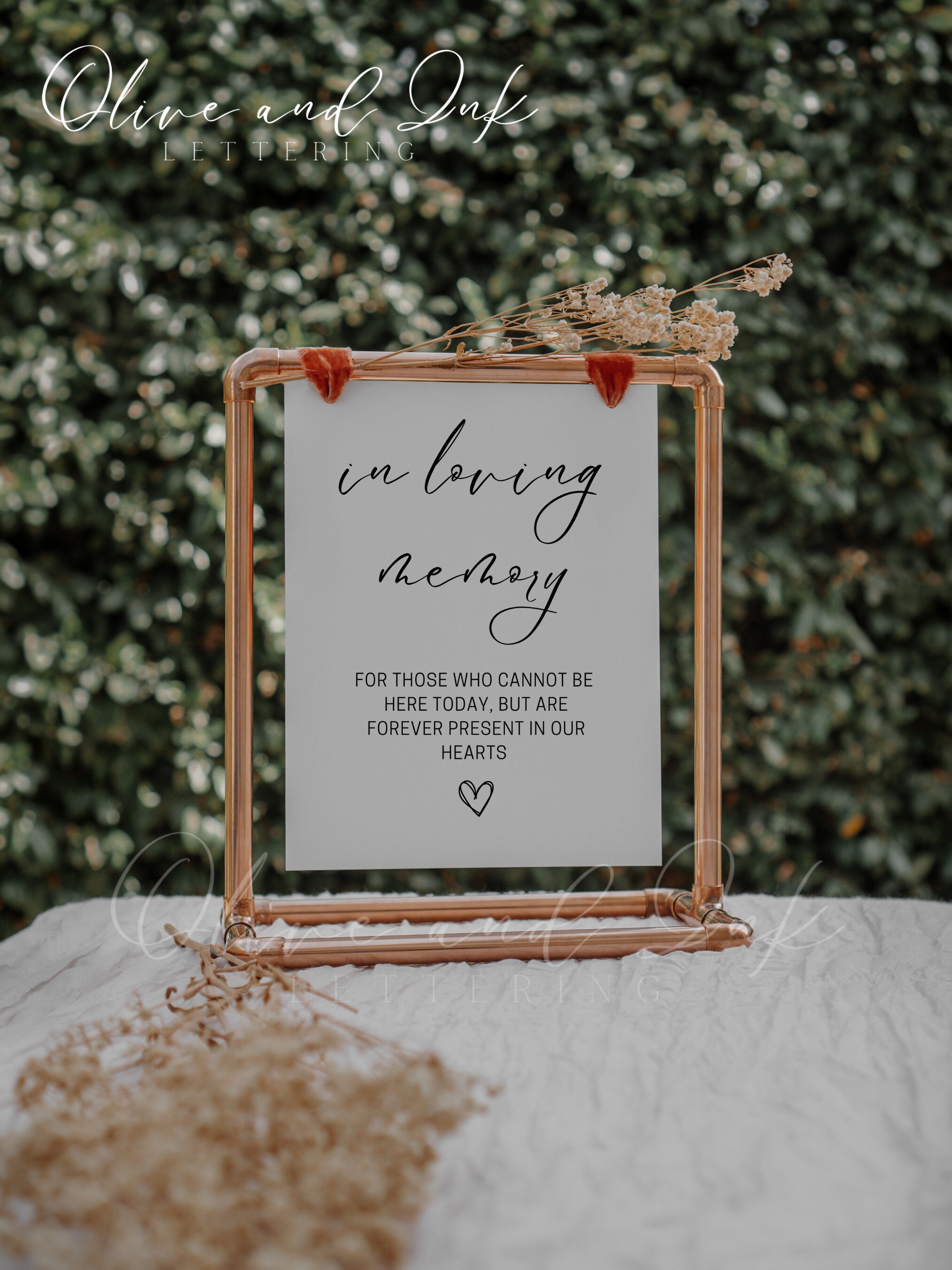 AVA in Loving Memory Sign Printable, Forever in Our Hearts, Minimalist ...