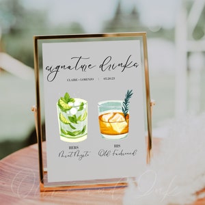AVA Signature Drink Sign Template, Wedding Signature Cocktail Sign ...