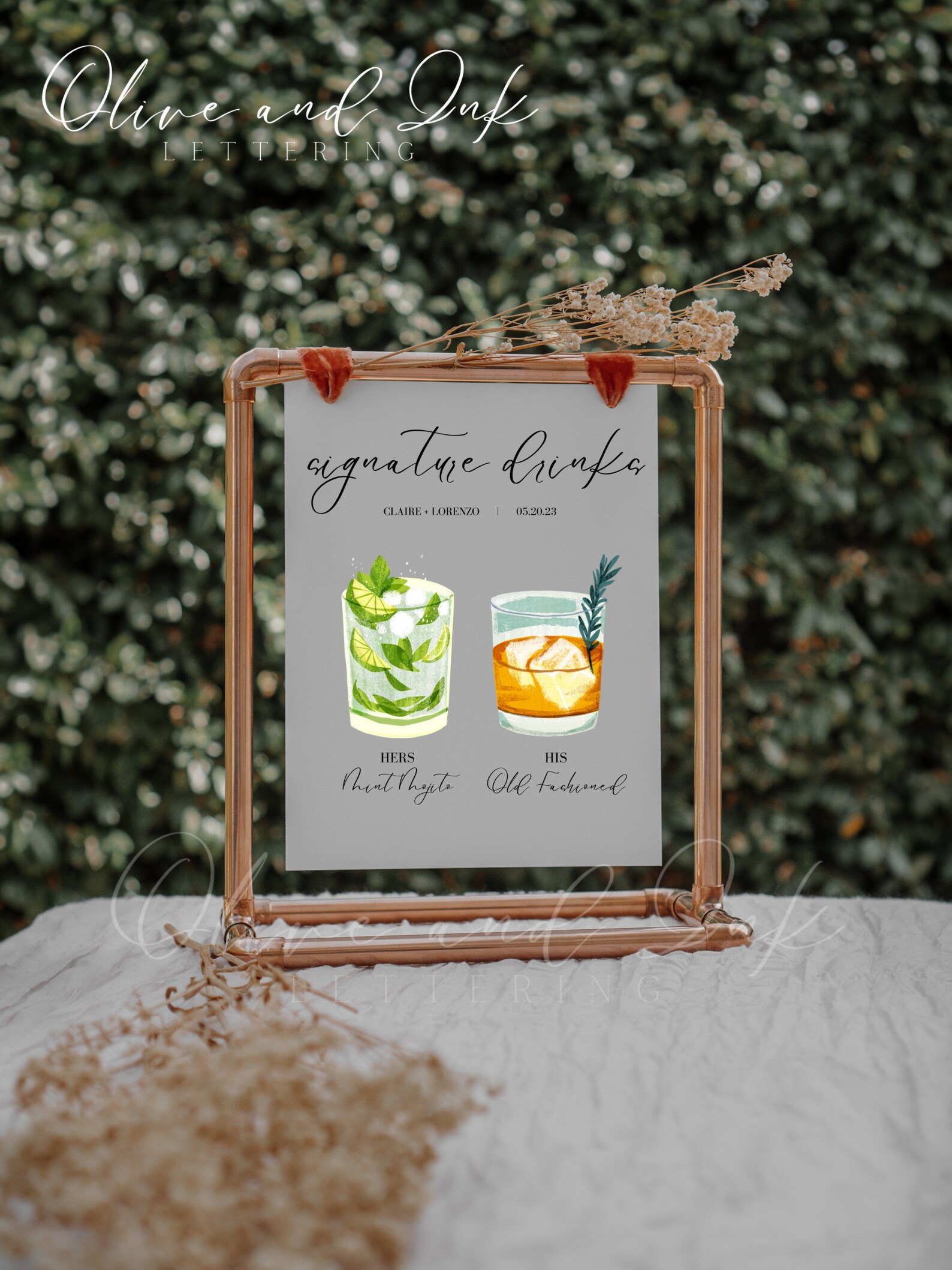 AVA Signature Drink Sign Template, Wedding Signature Cocktail Sign ...