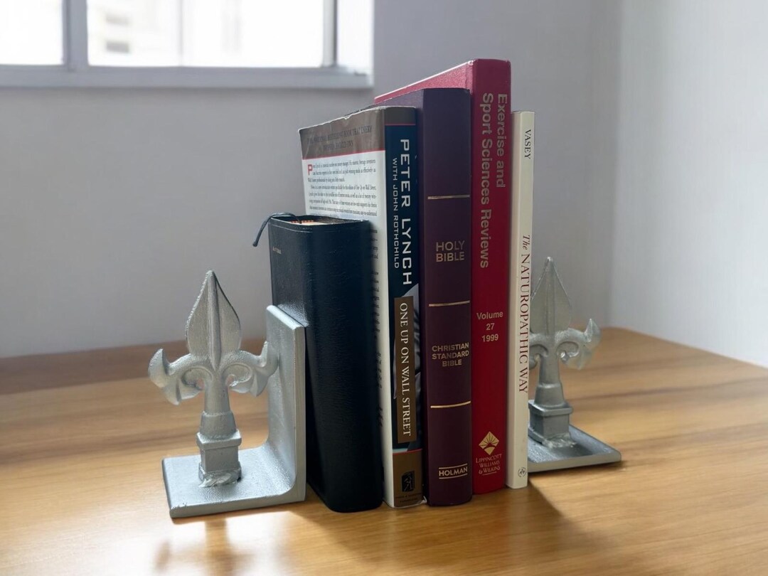 Art Deco Metal Bookend Set, Modern Home Library Bookcase, Bookshelf ...