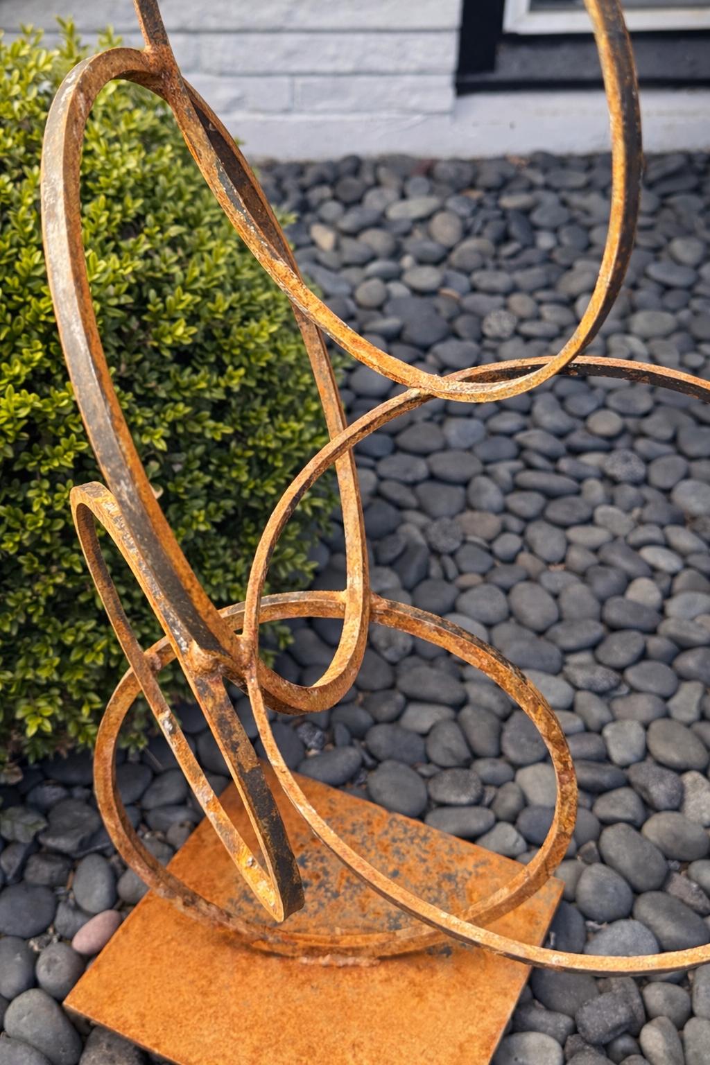 Large Rusted Metal Sculpture – Large Modern Garden Art – Abstract ...