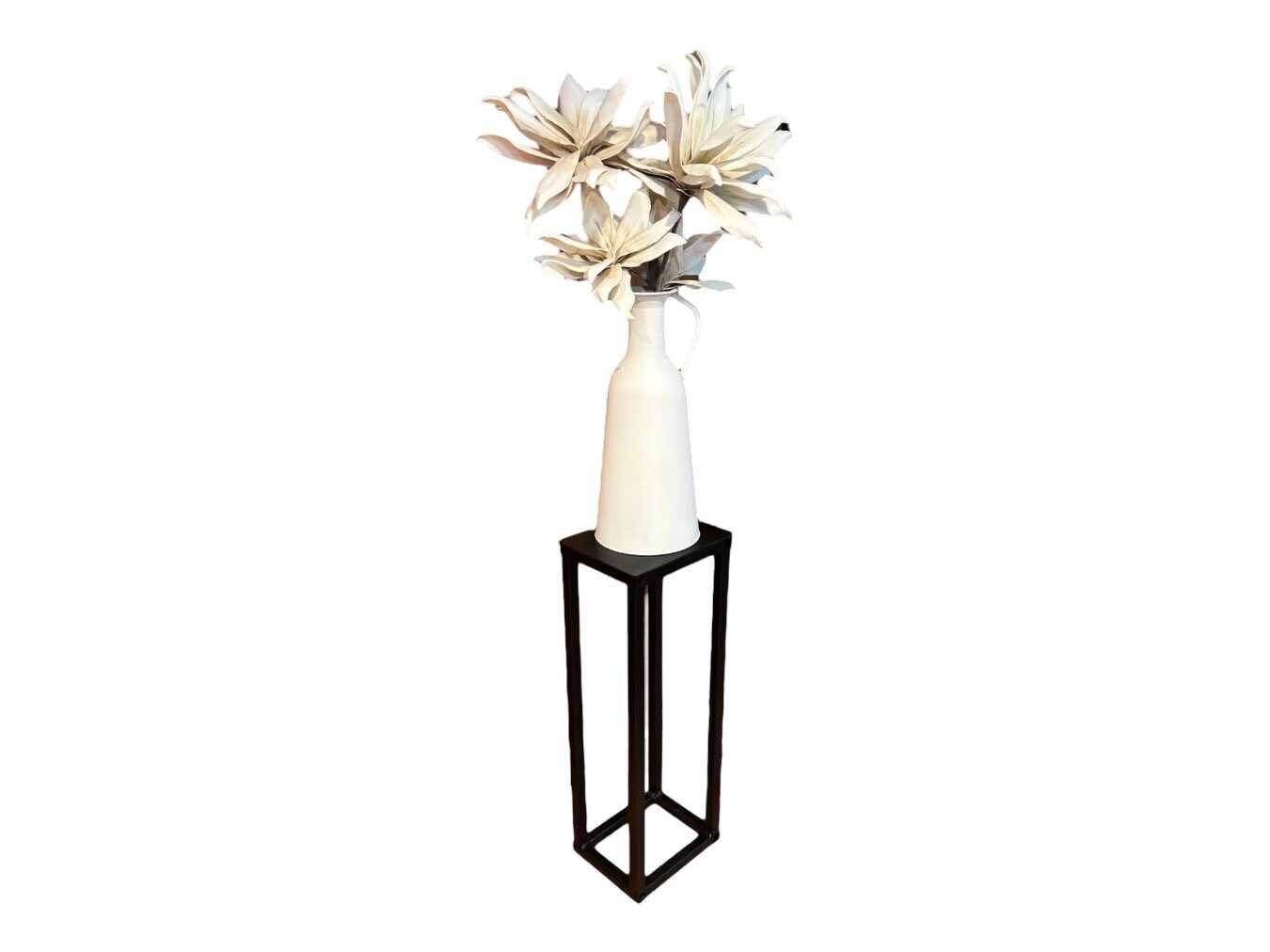 Modern Metal Accent Table, Pedestal Plant Stand Table, Sculpture Stand ...