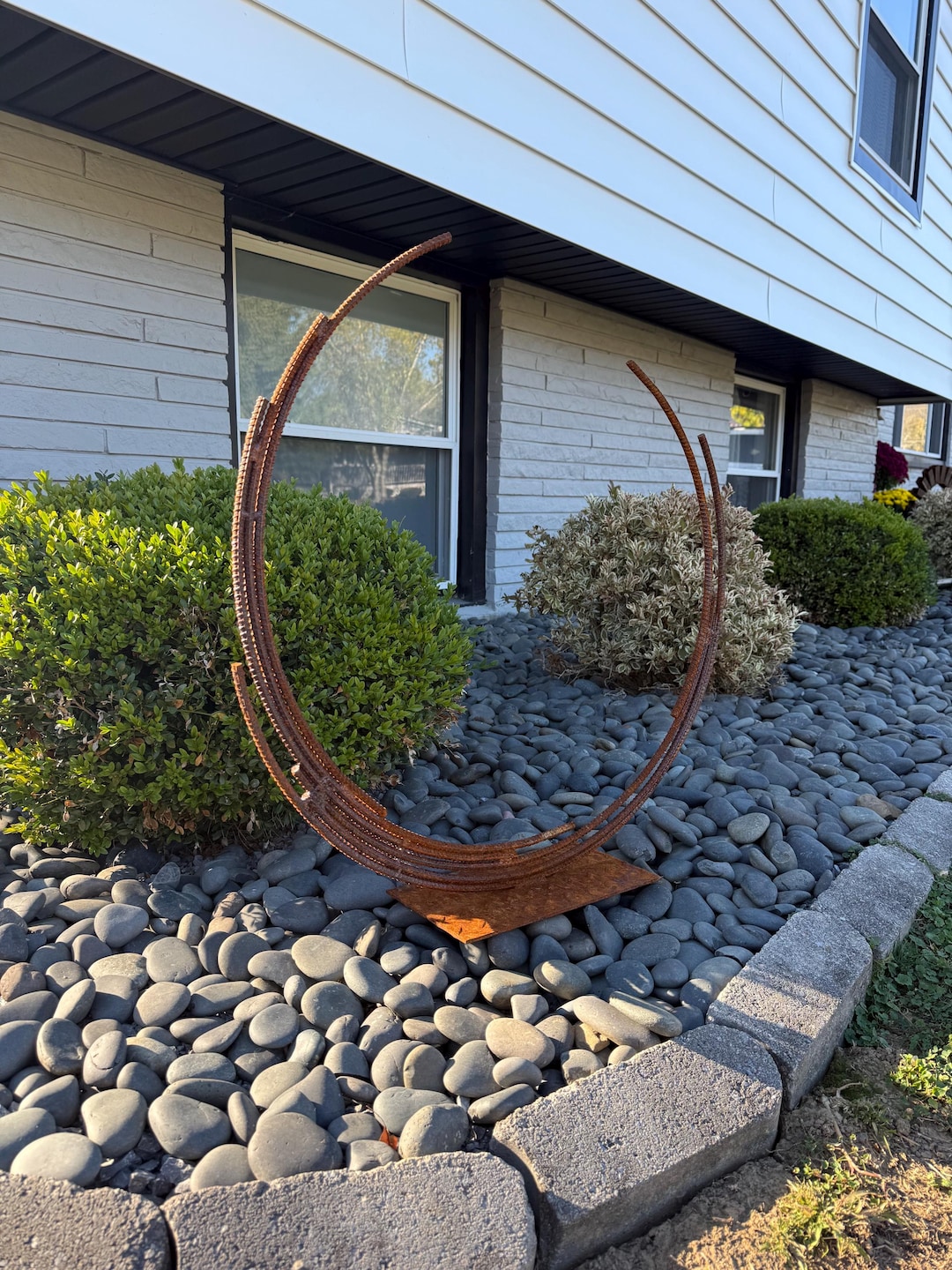 Large Metal Sculpture Modern Outdoor Garden Yard Sculpture, Rusted Yard ...