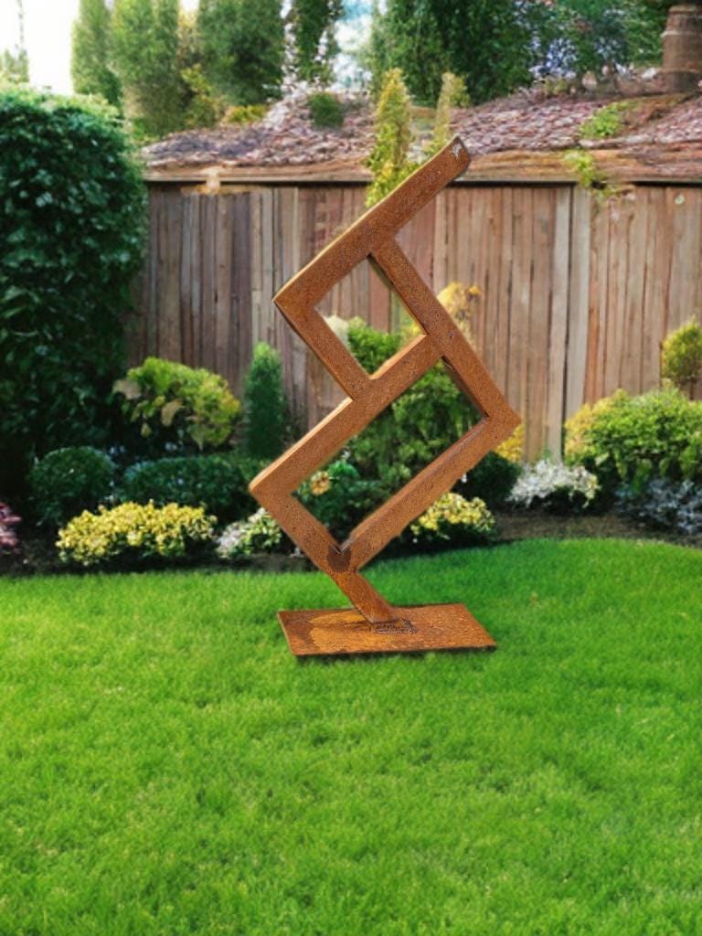 Large Garden Sculpture, Large Modern Metal Abstract Sculpture, Rustic ...