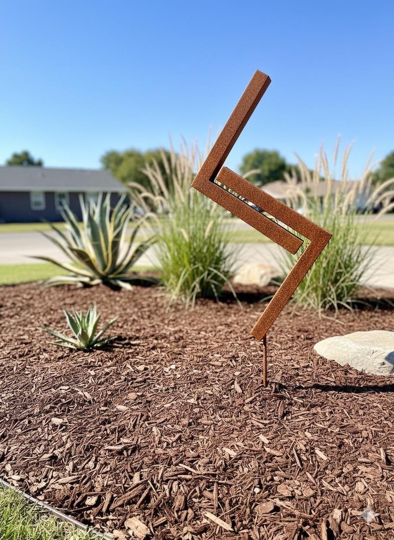 Large Outdoor Garden Sculpture, Modern Metal Art Sculpture, Geometric ...