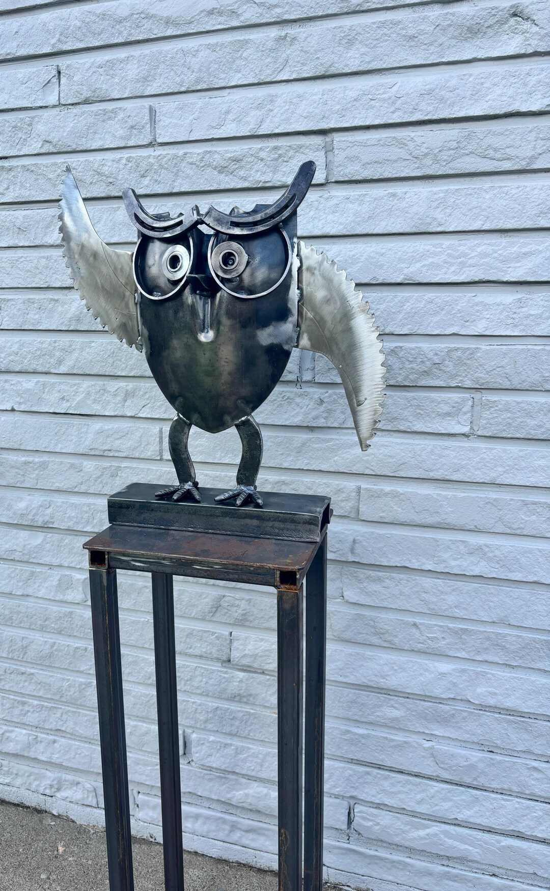 Metal Owl Sculpture, Metal Arts, One-of-a-kind Sculpture, Rustic Patina ...