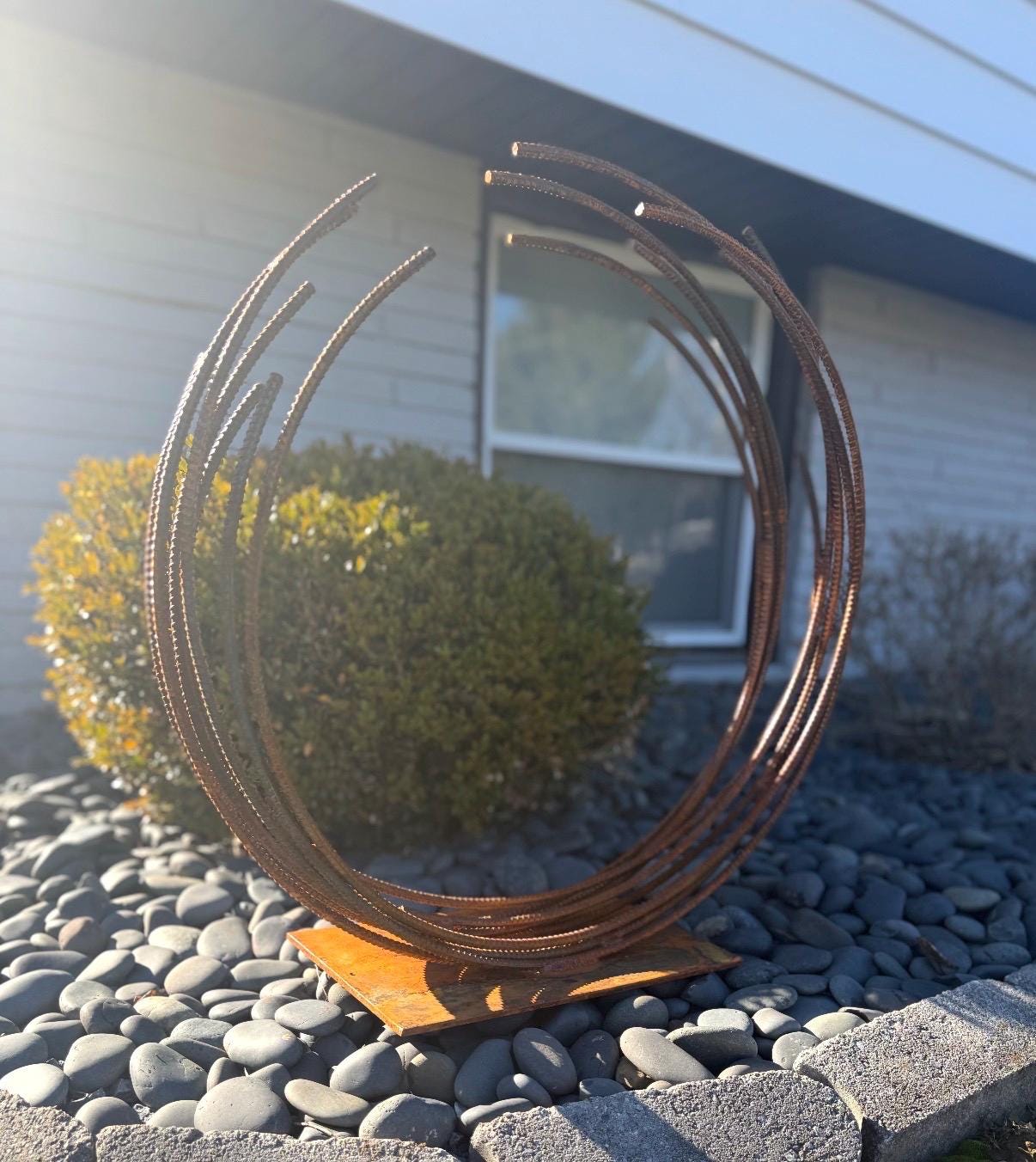 Large Outdoor Metal Sculpture, Modern Steel Garden Yard Art Sculpture ...