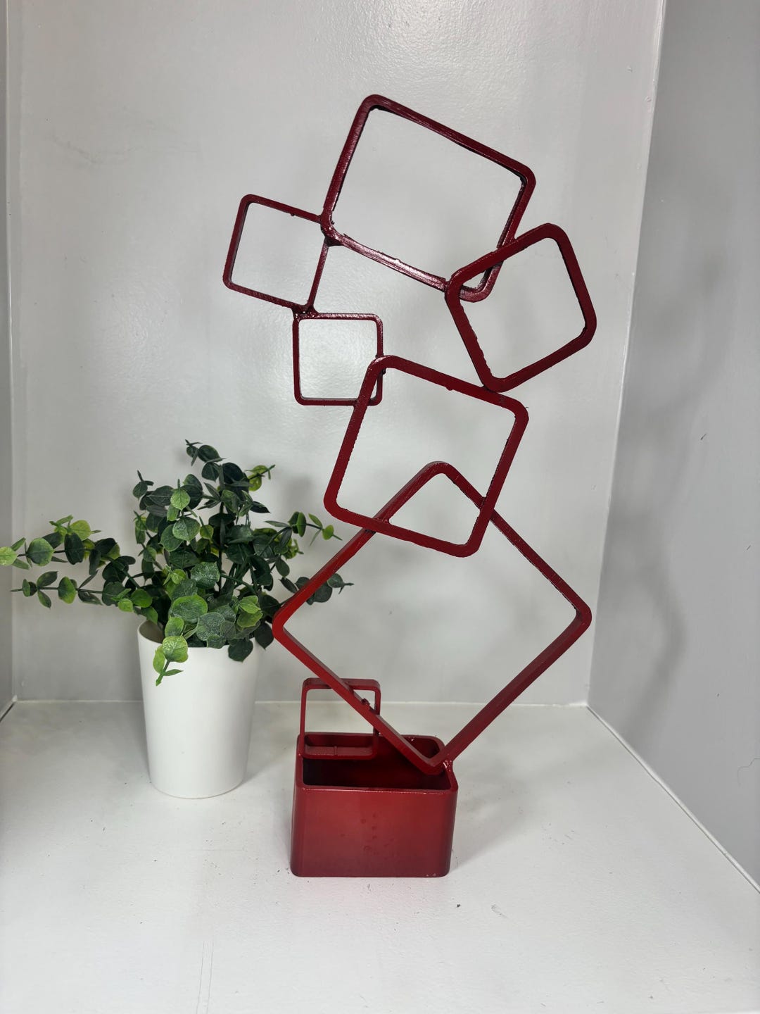 Abstract Art Metal Sculpture, Simple Table Decor, Minimalism, Modern ...