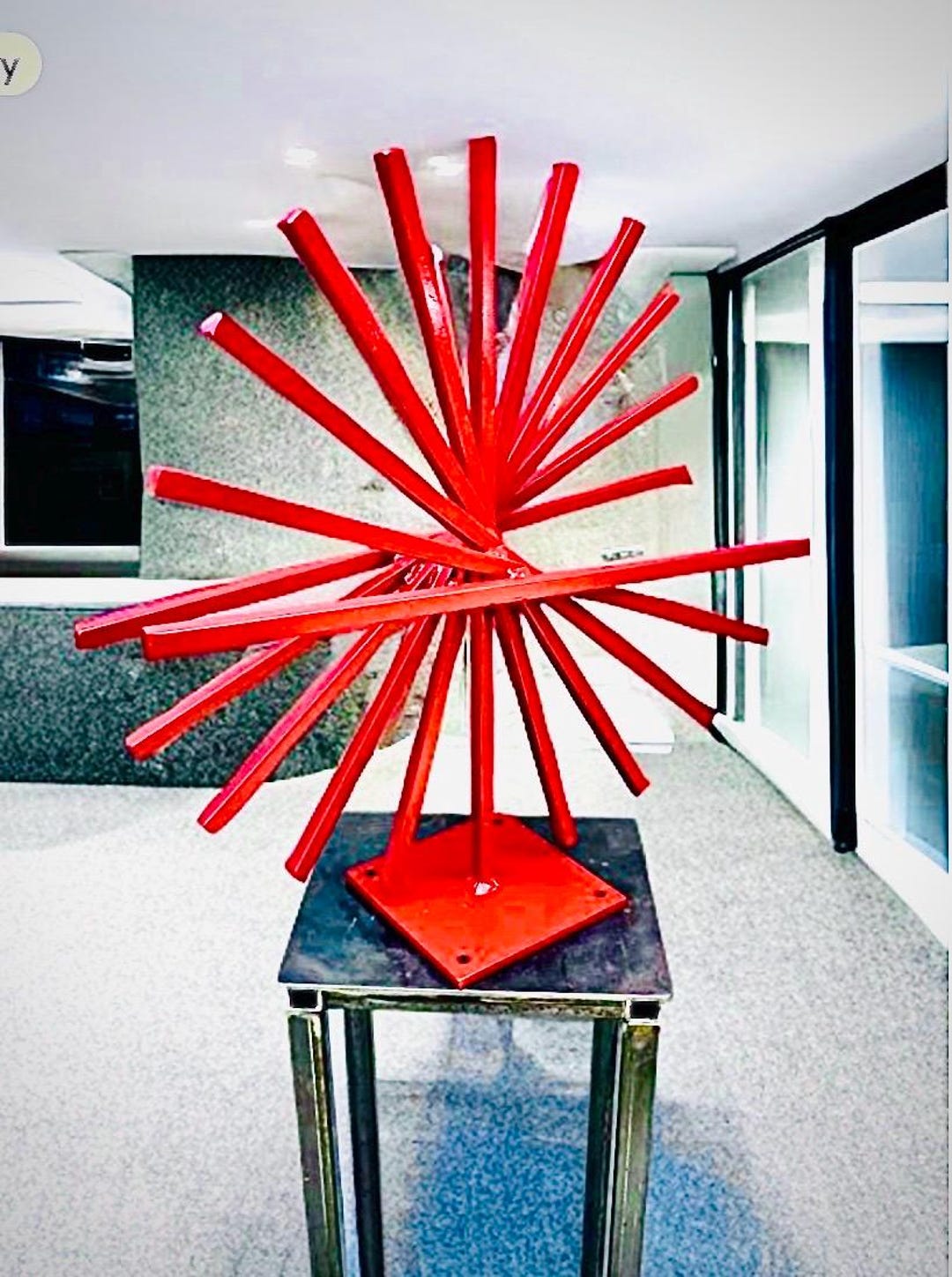 Modern Industrial Metal Sculpture Large Modern Office Accent Decor ...