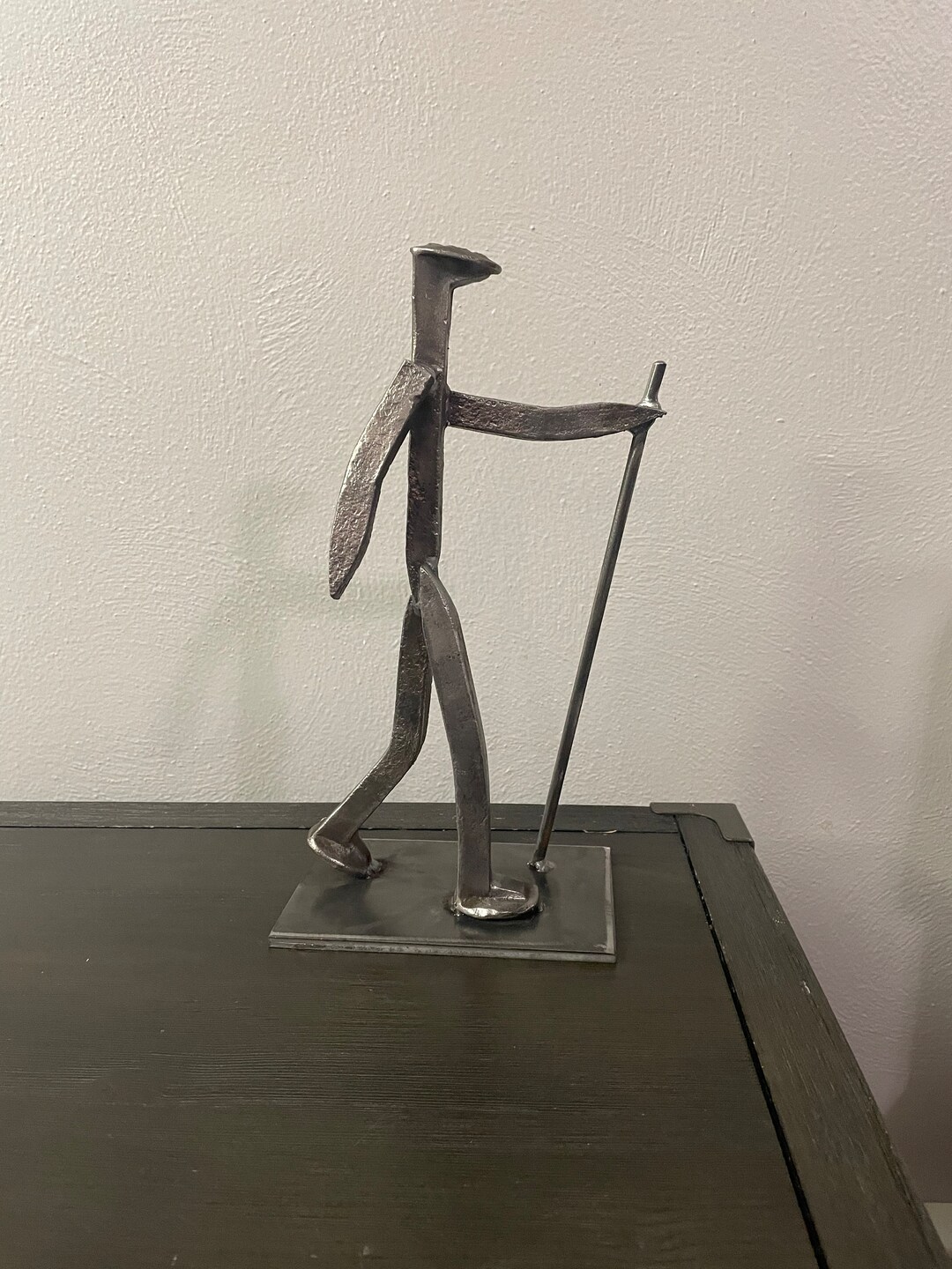 Hiker Hiking Sculpture Hiking Figurine Metal Railroad - Etsy