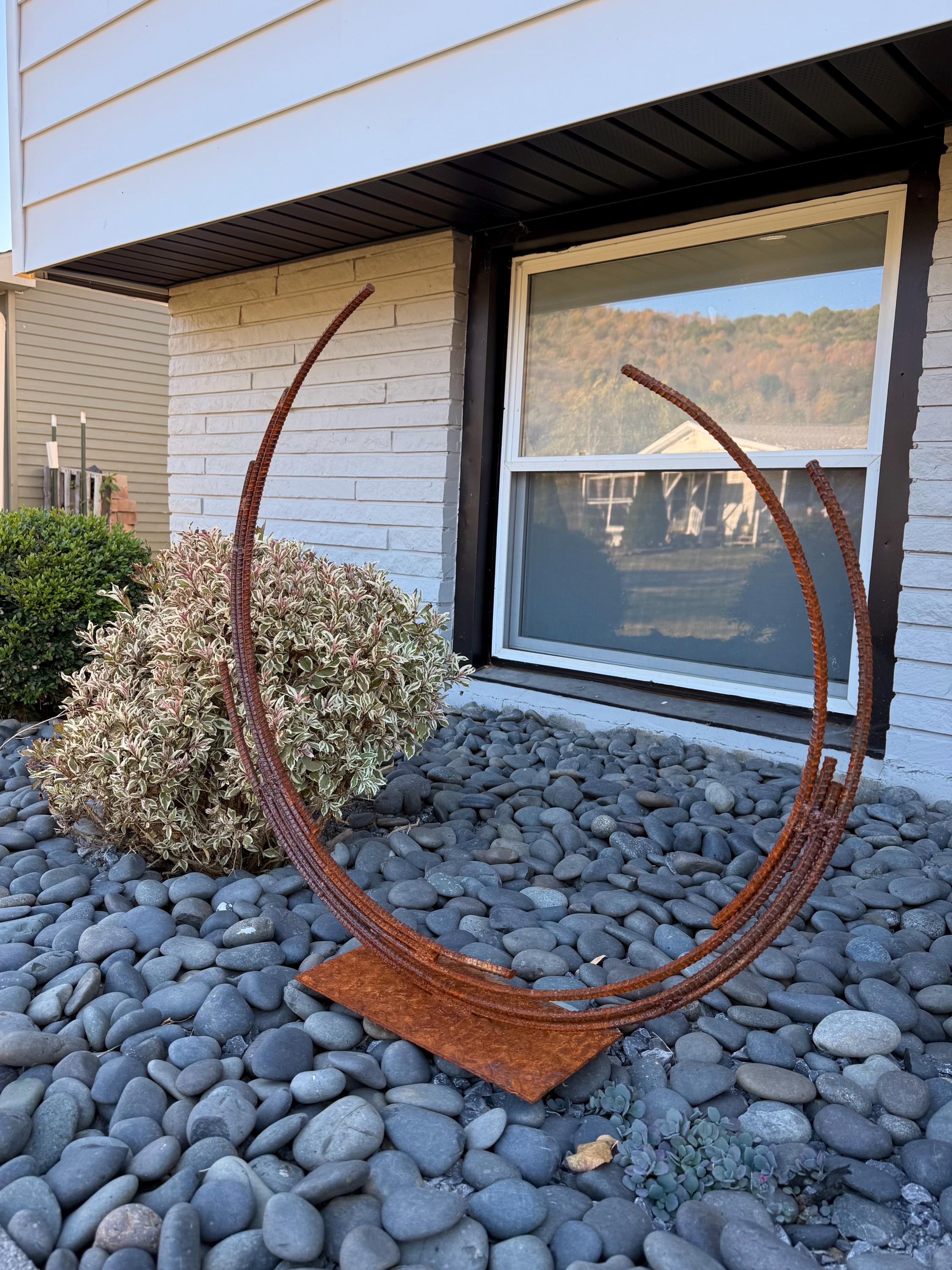 Large Metal Sculpture Modern Outdoor Garden Yard Sculpture, Rusted Yard ...