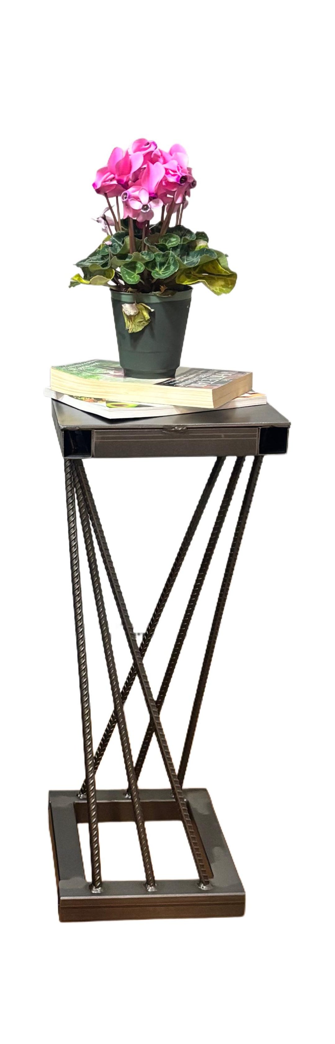 Steel Industrial Accent Table Custom Metal Table, Modern Rustic ...