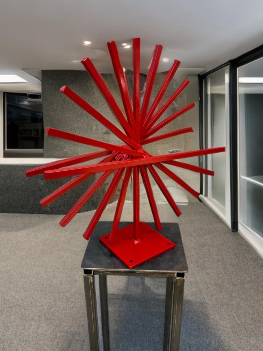 Modern Industrial Metal Sculpture Large Modern Office Accent Decor ...