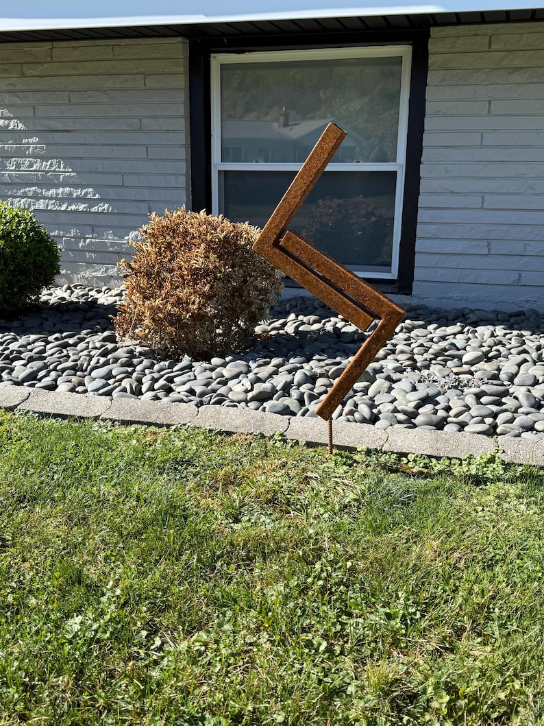 Large Outdoor Garden Sculpture, Modern Metal Art Sculpture, Geometric ...