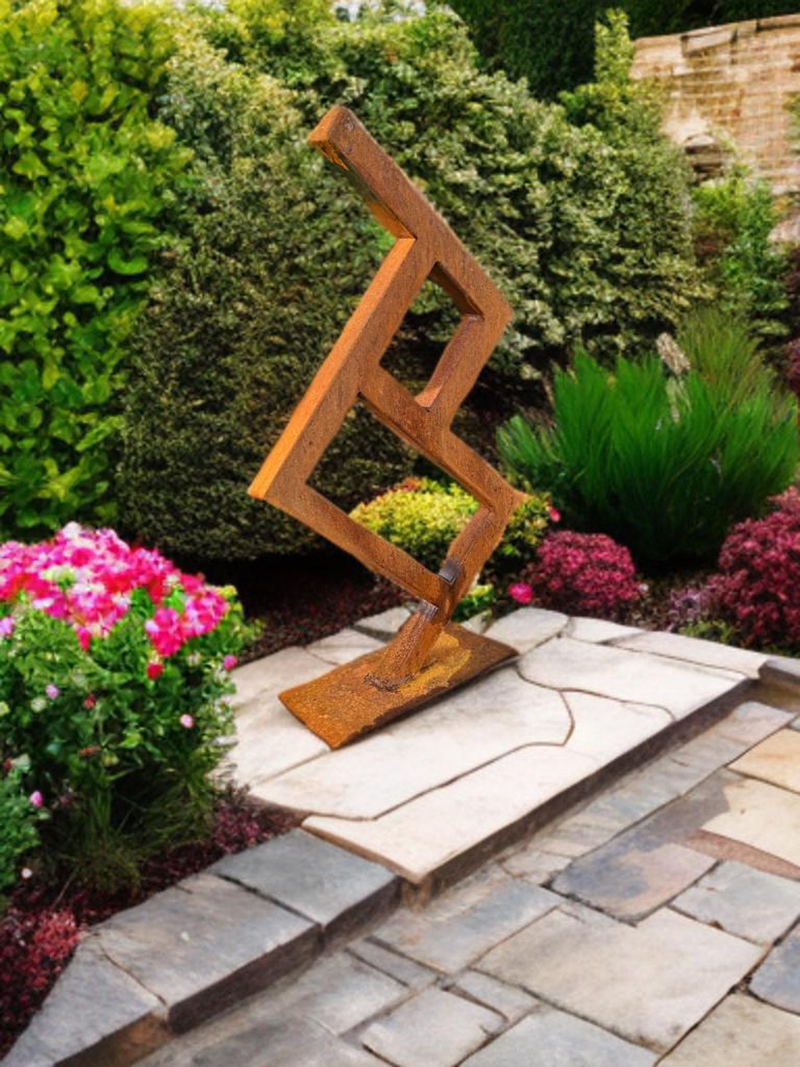Large Garden Sculpture, Large Modern Metal Abstract Sculpture, Rustic ...