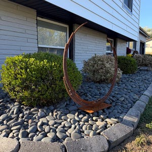 Large Metal Sculpture Modern Outdoor Garden Yard Sculpture, Rusted Yard ...
