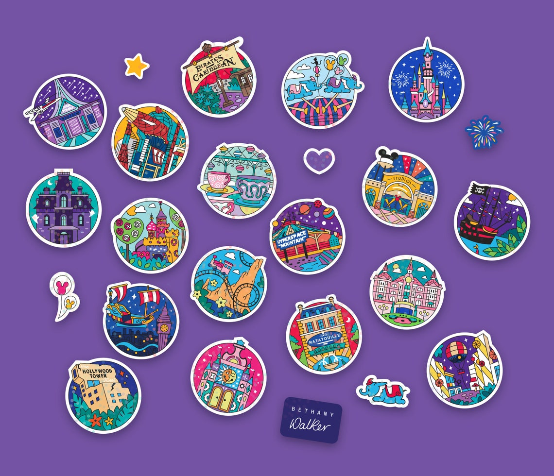 Sticker Sheet 1 Disneyland Paris Park A5 Rainbow - Etsy