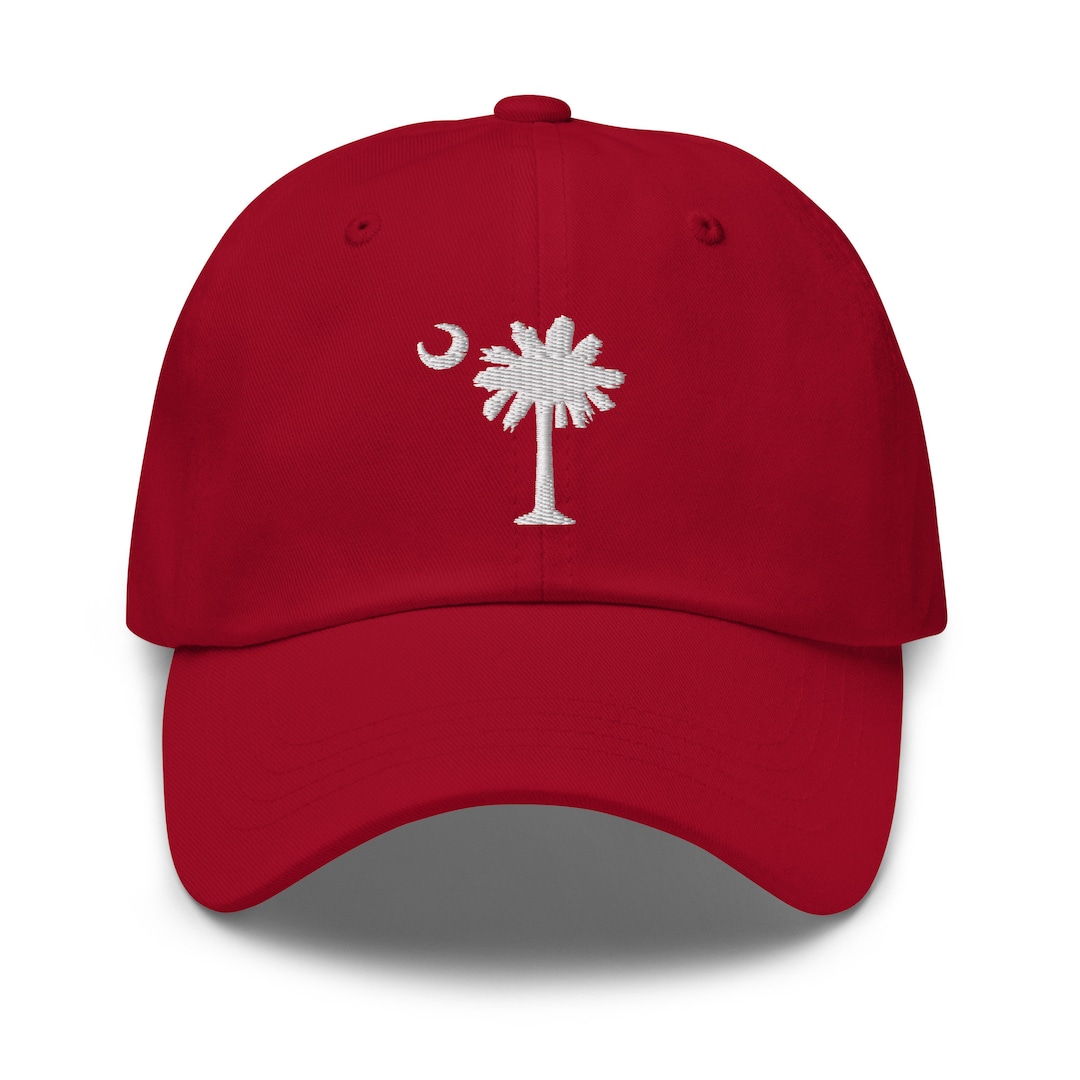 Carolina Palmetto Red Embroidered SC Palmetto Tree and Moon Adjustable ...