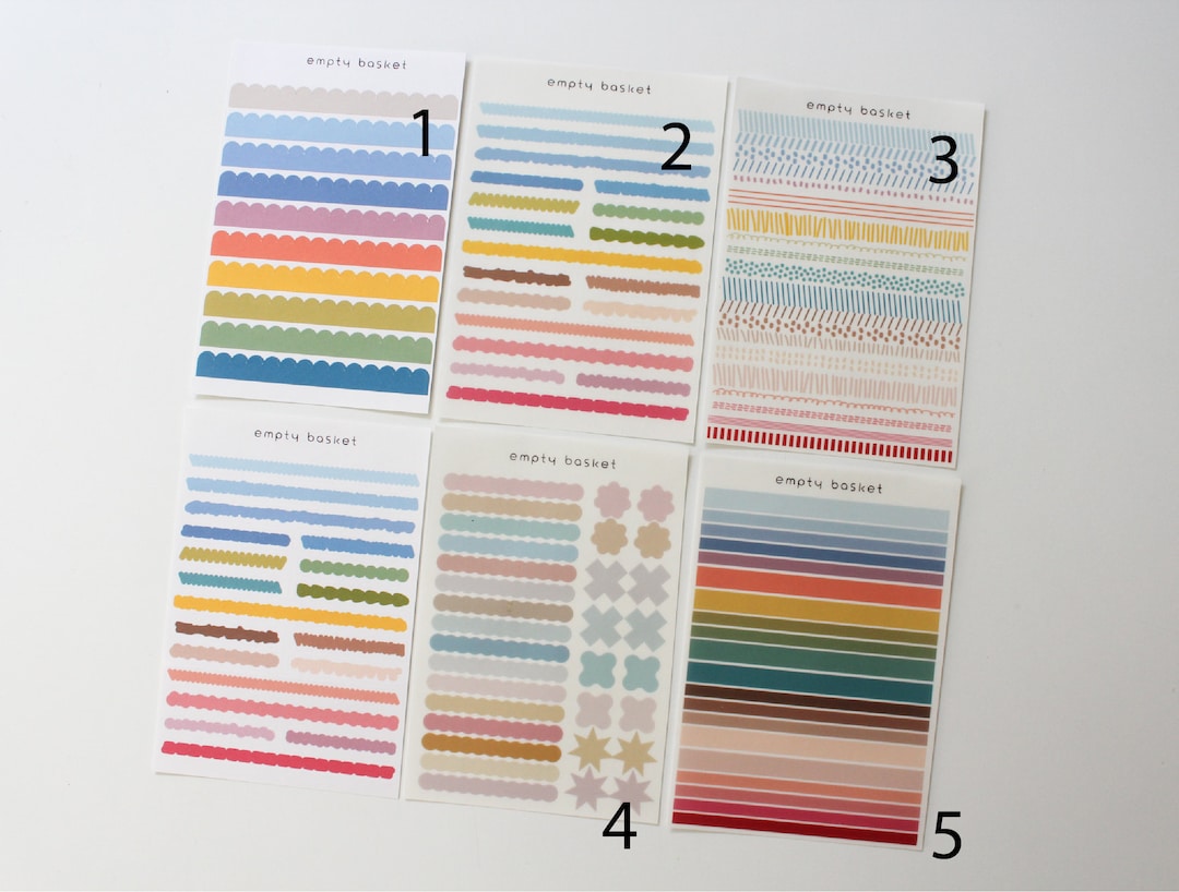 Simple Line Sticker Sheets for Planner, Bujo Sticker, Journal Sticker ...