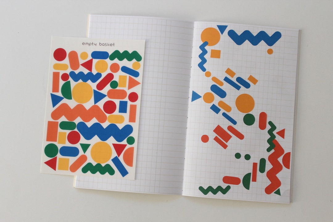 Abstract Shape Sticker Sheet, Bujo Stickers, Diary Stickers, Sticker ...